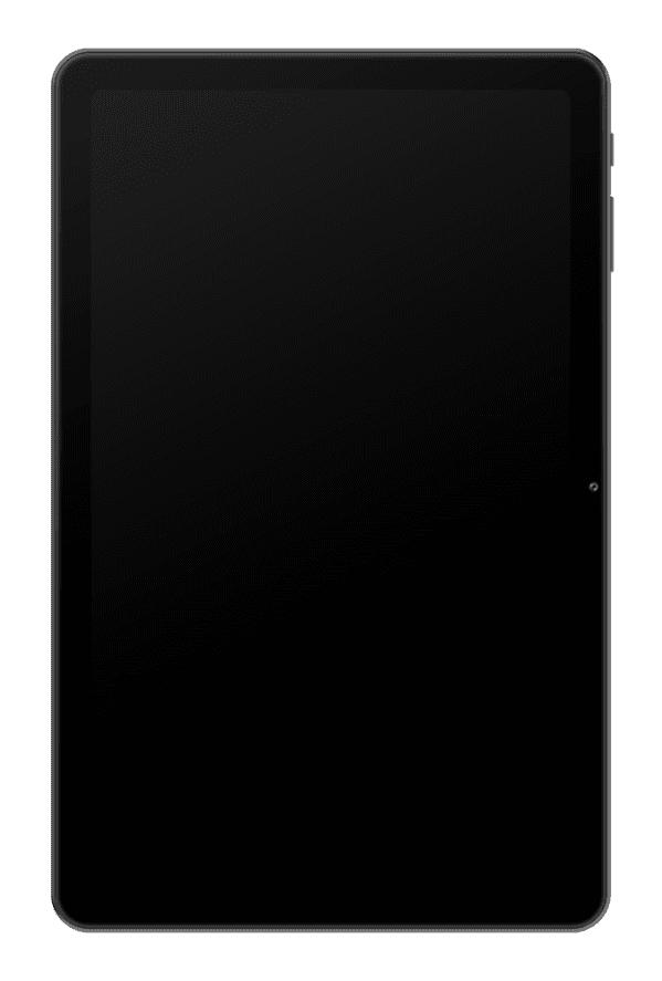 To turn on the tablet, press and hold the Power button.